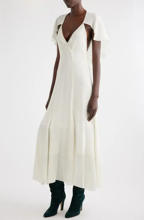 chloe silk blend crepe maxi dress Chloe Lace-Ruffle Silk Crepe De Chine Maxi Slip Dress