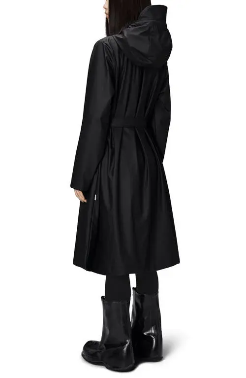 Rains Waterproof A-line Long Raincoat - 01 Black