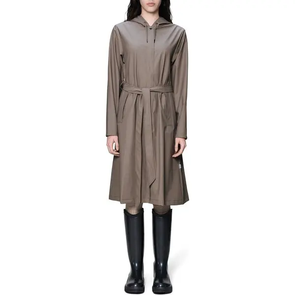 Rains Waterproof A-line Long Raincoat - Cinder