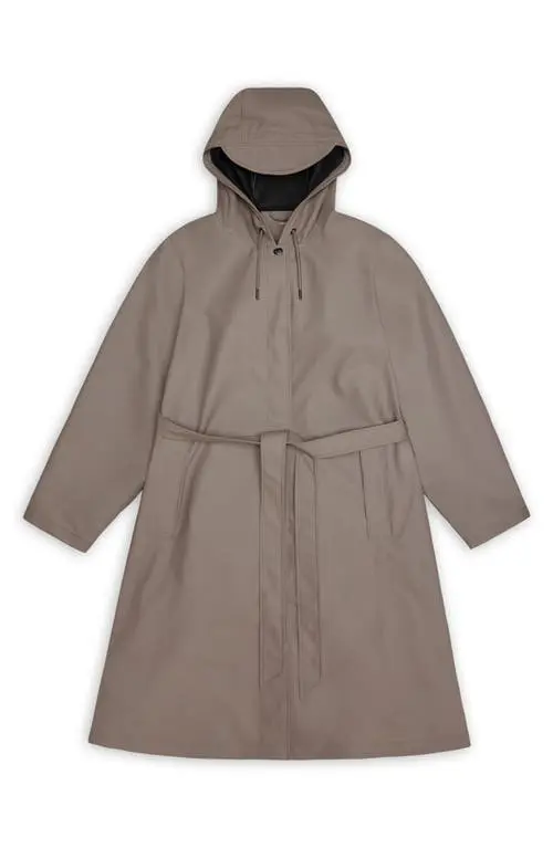 Rains Waterproof A-line Long Raincoat - Cinder