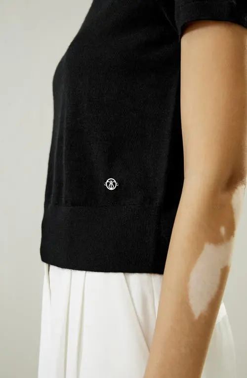 Lilysilk Cashmere Round Neck Sweater - Black