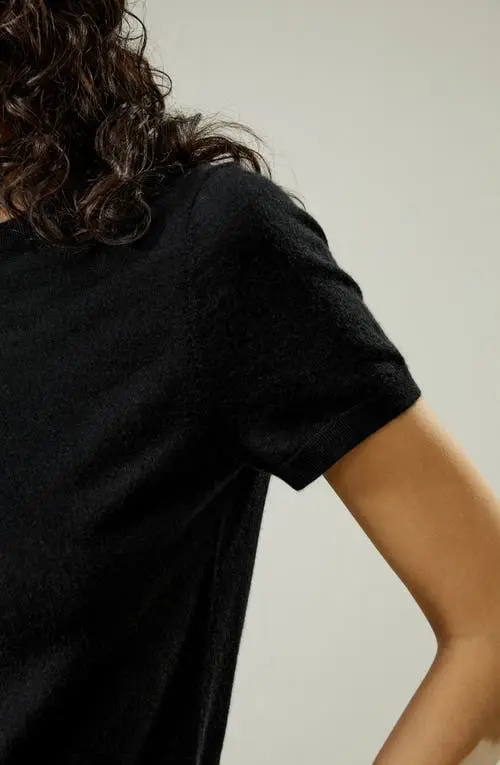 Lilysilk Cashmere Round Neck Sweater - Black