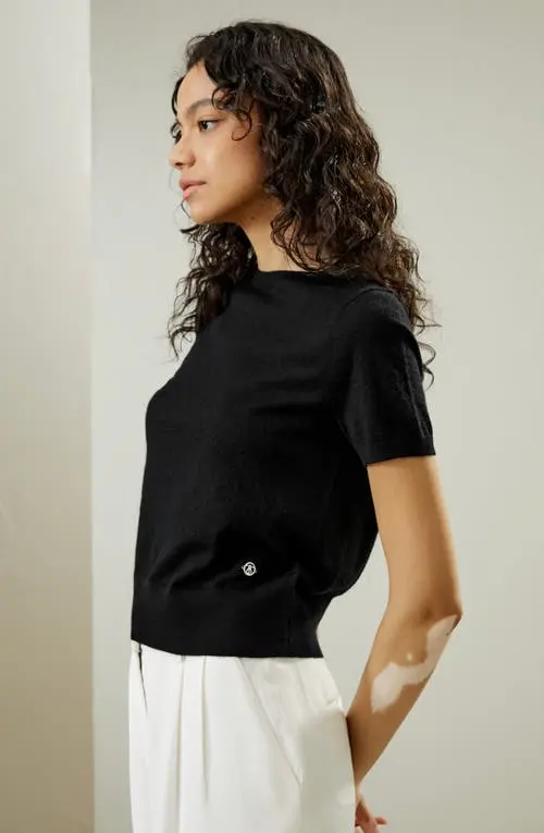 Lilysilk Cashmere Round Neck Sweater - Black