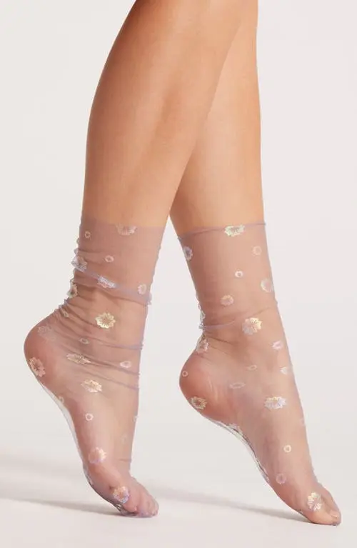HIGH HEEL JUNGLE Hologram Daphne Tulle Crew Socks