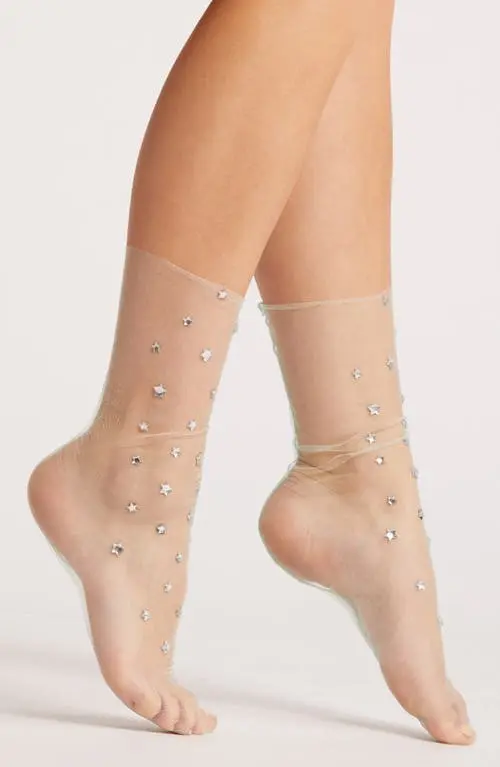 HIGH HEEL JUNGLE Tulle Crew Socks - Mint