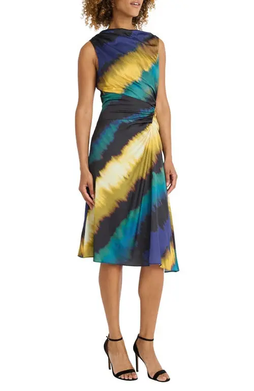 midi a line formal dress Berylove Women Black and White Semi-Formal Dress V-Neck A-Line Midi Evening Dress, Black and White / US26W