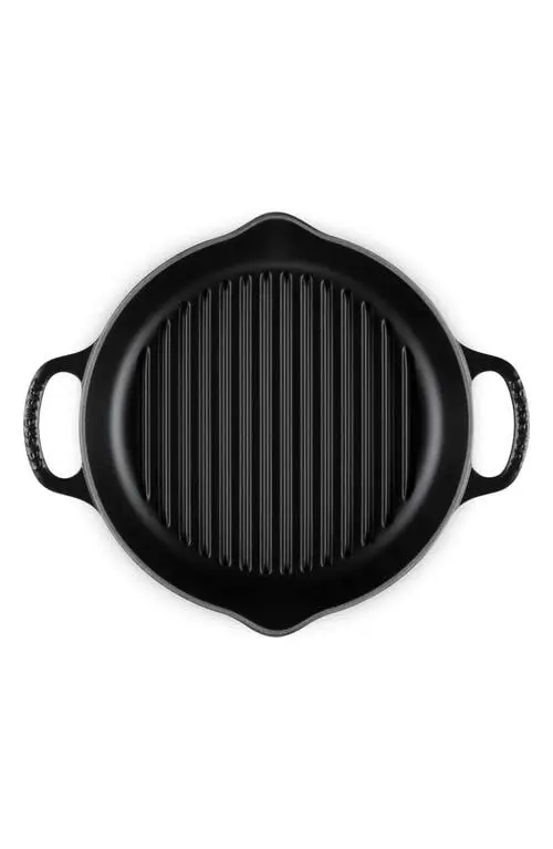 LE CREUSET Signature Deep Round Enamel Cast Iron Grill Pan - Licorice