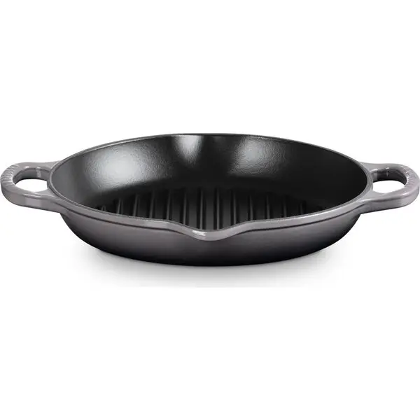 LE CREUSET Signature Deep Round Enamel Cast Iron Grill Pan - Oyster