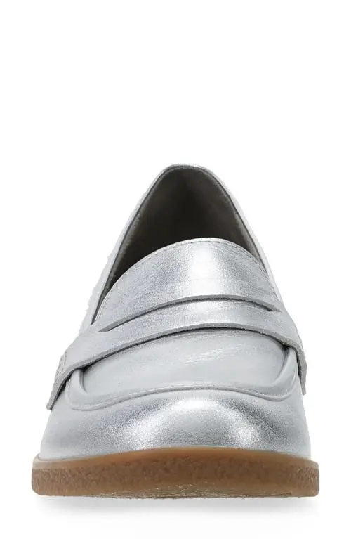 Dansko Danica Waterproof Penny Loafer Pump - Silver Metallic
