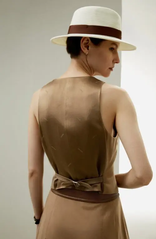 Lilysilk Silk-wool Vest With Jacquard Silk Back