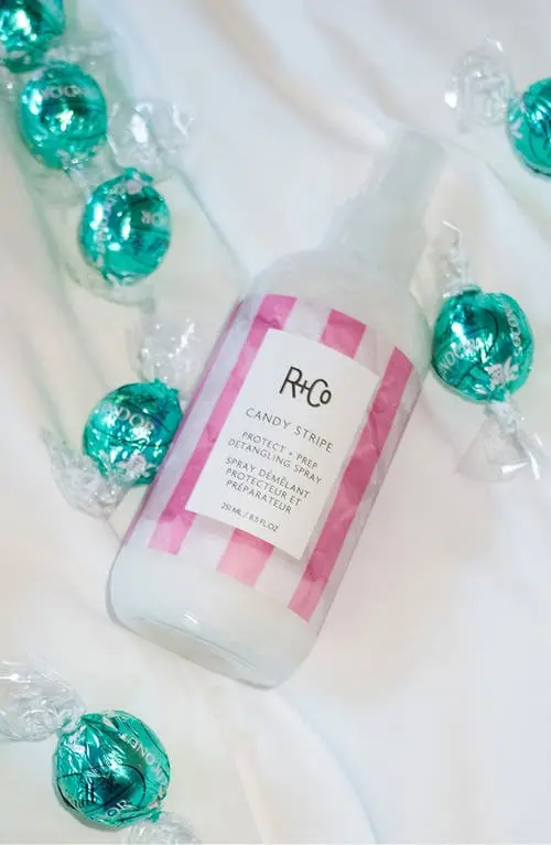 R+Co Candy Stripe Protect & Prep Detangling Spray