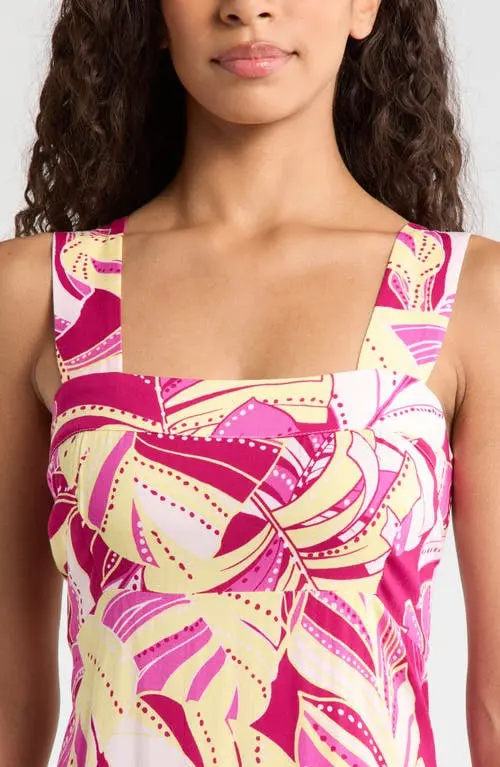Vince Camuto Palm Print Maxi Dress - Deep Sangria