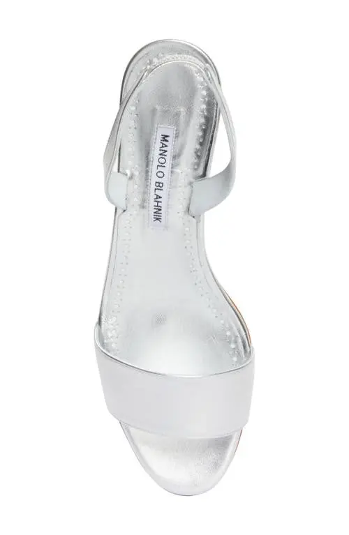 Manolo Blahnik Patopia Slingback Sandal - Silver