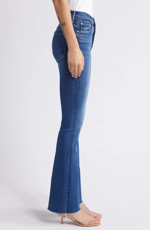 MOTHER High Waist Fray Hem Flare Leg Jeans