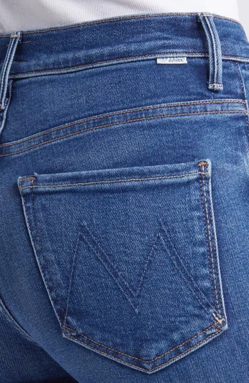 MOTHER High Waist Fray Hem Flare Leg Jeans
