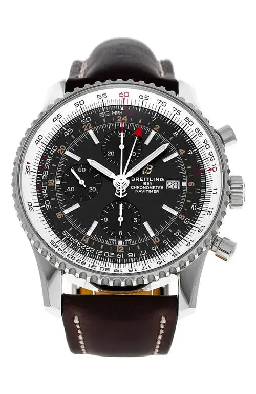 WATCHFINDER & CO. Breitling Navitimer Gmt 46 Chronograph Watch - Black
