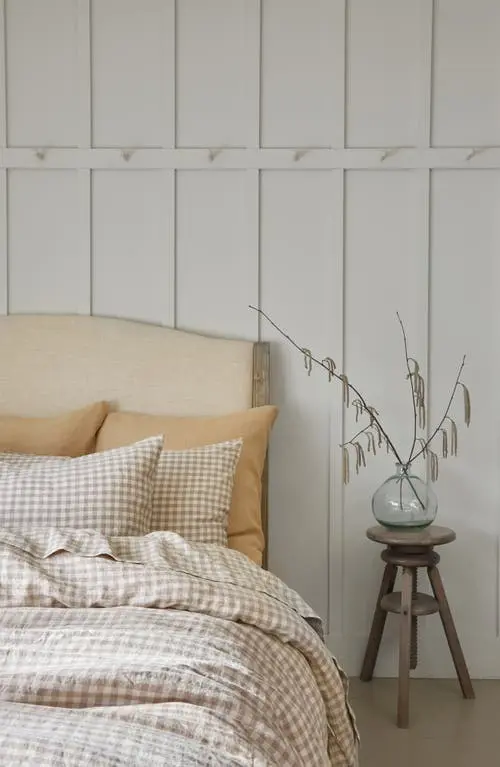 PIGLET IN BED Set Of 2 Gingham Linen Pillowcases