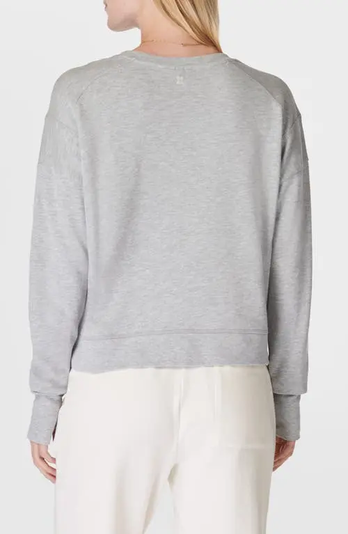 Sweaty Betty After Class Organic Cotton Blend Longline Sweatshirt - Light Grey