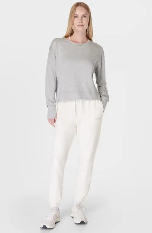 Sweaty Betty After Class Organic Cotton Blend Longline Sweatshirt - Light Grey