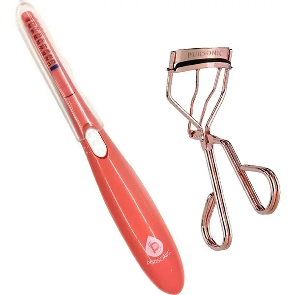 PURSONIC Salon Grade Eyelash Curler & Heated Eyelash Curler With Comb Bundle - Multicolor