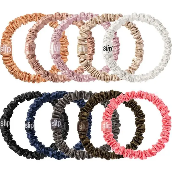 Slip Pure Silk 10-pack Skinny Scrunchies - Assorted Colors