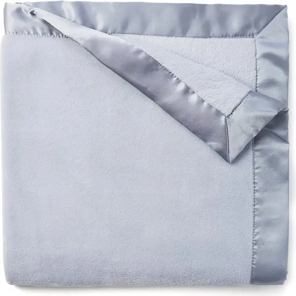 ELEGANT BABY Satin Trim Fleece Blanket - Blue