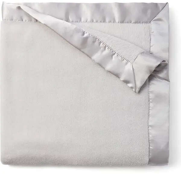 ELEGANT BABY Satin Trim Fleece Blanket - Gray