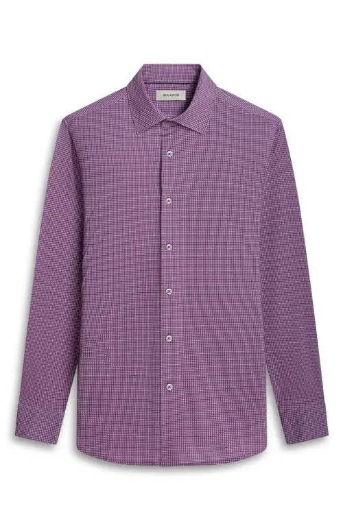 Bugatchi James Ooohcotton® Micropattern Button-up Shirt - Plum