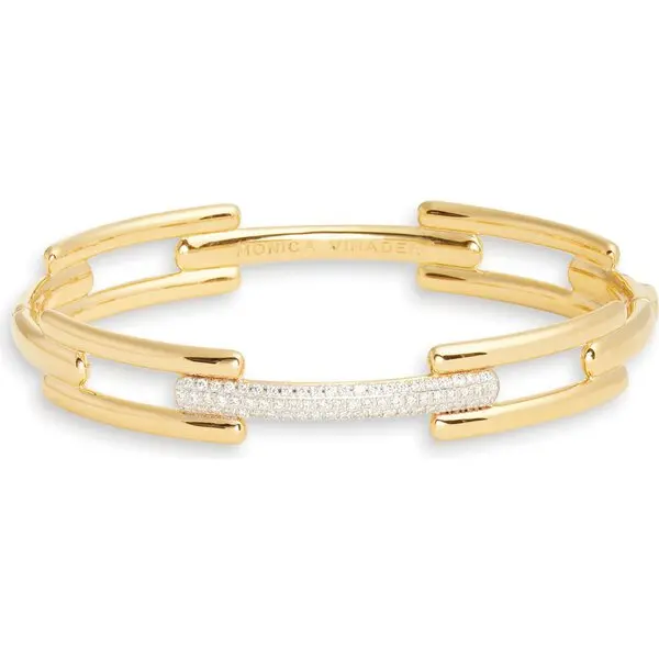 Monica Vinader Lab-created Diamond Bangle - 18ct Gold Vermeil/diamond