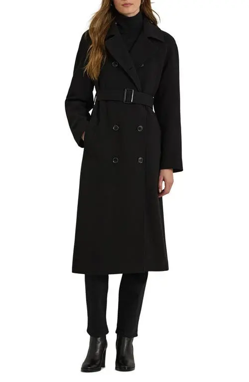 Ralph Lauren Crepe Belted Coat - Black