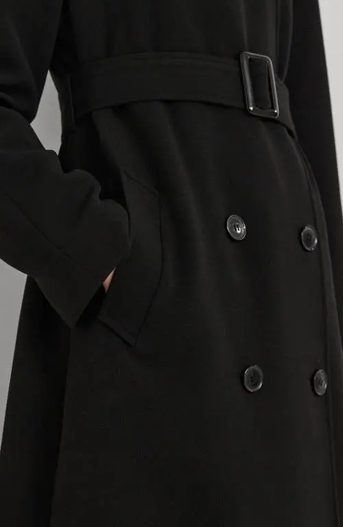Ralph Lauren Crepe Belted Coat - Black