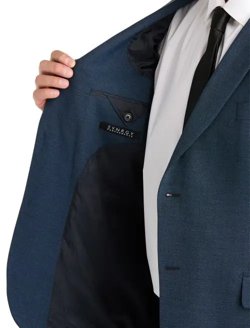SYNRGY BY DXL Relaxer Performance Mélange Suit Jacket - Blue