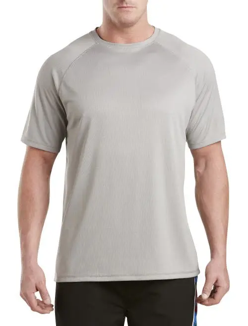 HARBOR BAY BY DXL Big & Tall Swim Rash Guard T-shirt - Grey