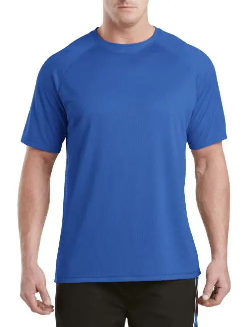 HARBOR BAY BY DXL Big & Tall Swim Rash Guard T-shirt - Olympian