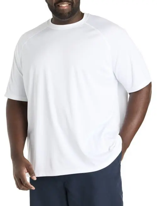 HARBOR BAY BY DXL Big & Tall Swim Rash Guard T-shirt - White