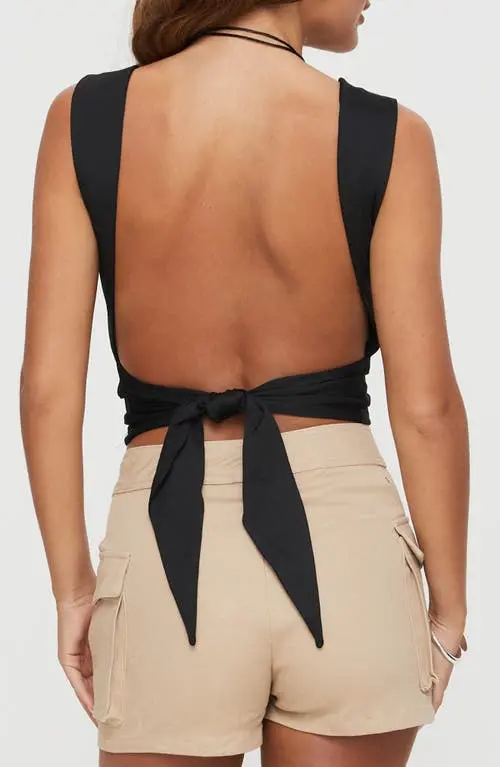 Princess Polly Imelda Open Back Tank - Black