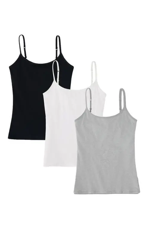 PACT Organic Cotton Shelf Bra Camisole 3-pack - Heather Basics