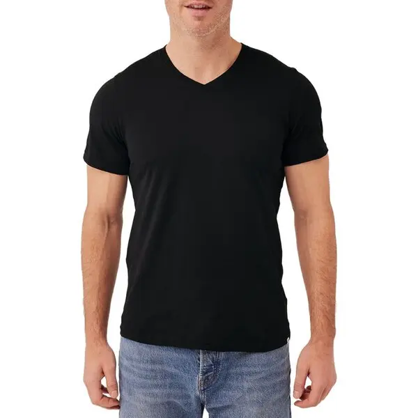 PACT Organic Softspun V-neck Tee - Black