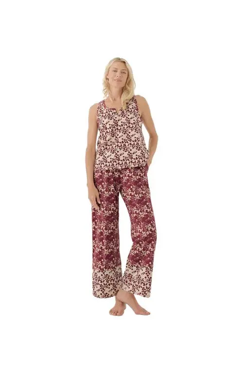 PACT Organic Staycation Sleep Tank - Berry Sprigs