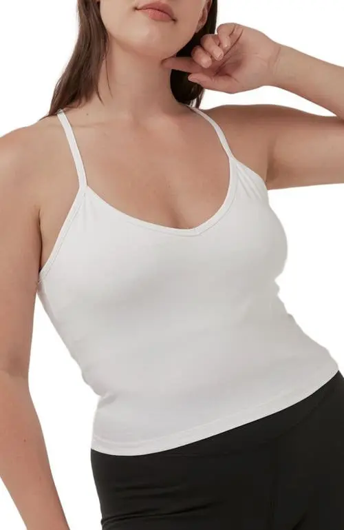 PACT Organic Cotton Everyday Shelf Bra Cropped Camisole 3-pack - White