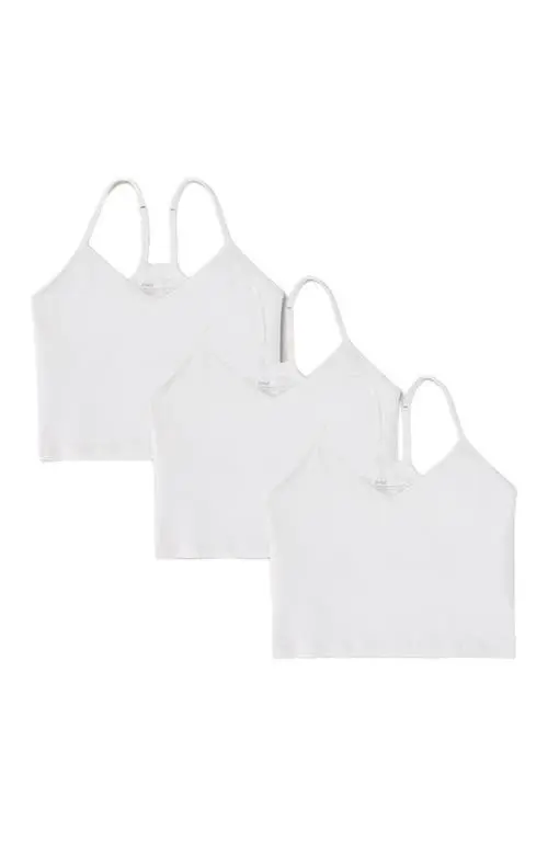 PACT Organic Cotton Everyday Shelf Bra Cropped Camisole 3-pack - White