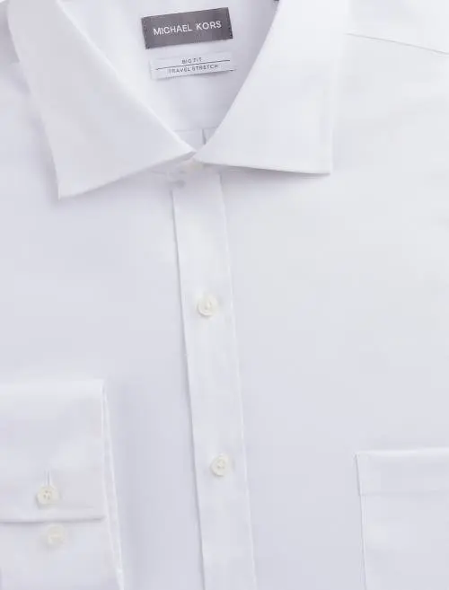 Michael Kors Solid Non-iron Stretch Dress Shirt - White