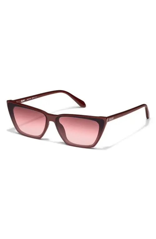 Quay Bad Habit 65mm Oversize Cat Eye Sunglasses - Oxblood  display picture 3