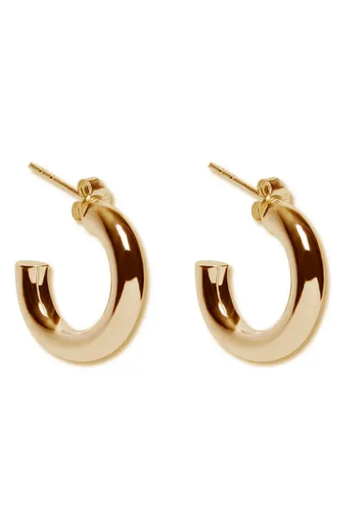 Argento Vivo Mini Tube Hoop Earrings - Gold