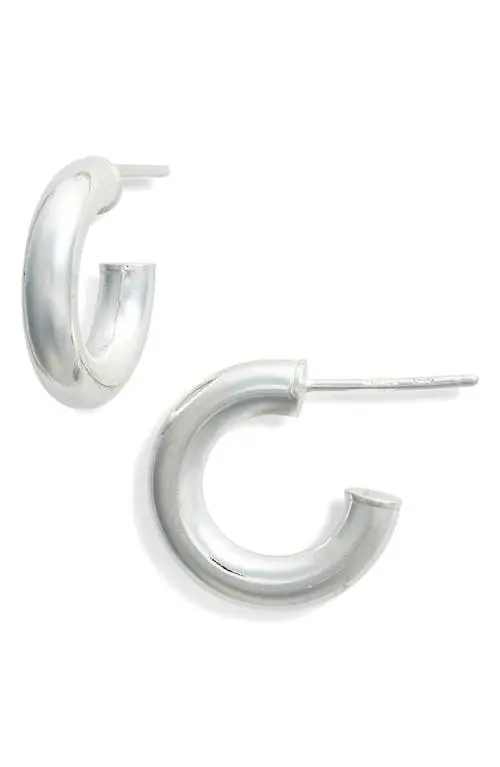 Argento Vivo Mini Tube Hoop Earrings - Silver