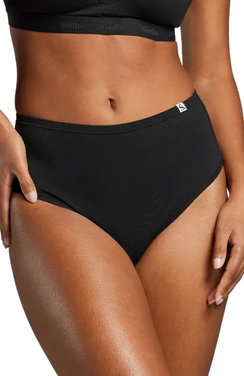 SIELLA Organic Cotton High Waist Brief - Black