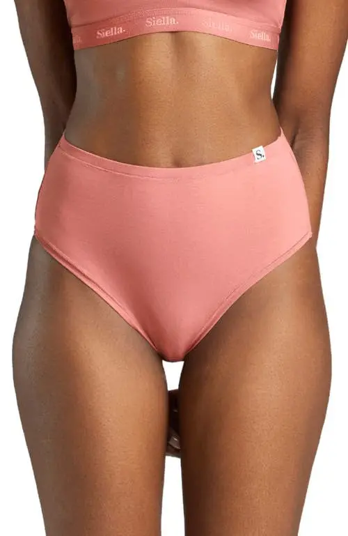 SIELLA Organic Cotton High Waist Brief - Terracotta