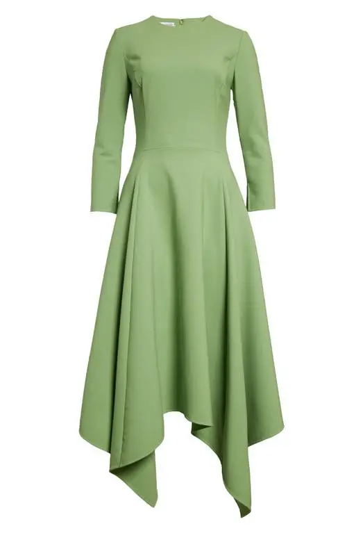 slim fit dress slacks Iconic Flair Ruffled Asymmetrical Midi Dress main image 0