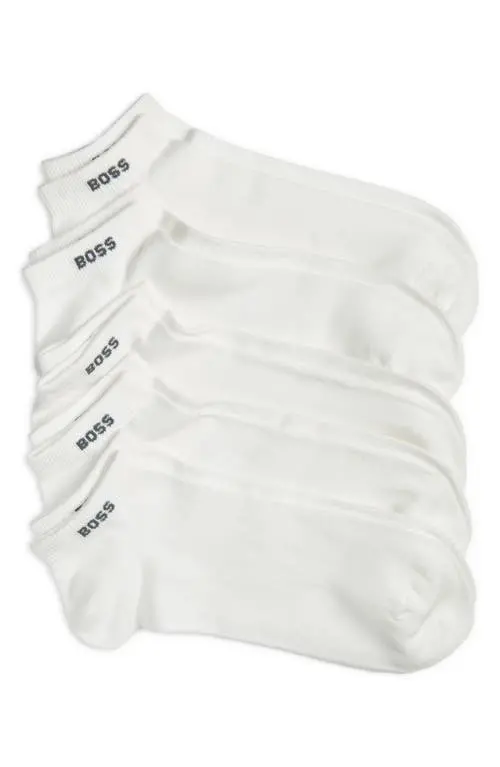 BOSS 5-pack Logo Ankle Socks - White