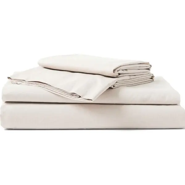 PACT Organic Cotton Organic Cool-air Percale Sheet Set - Bone